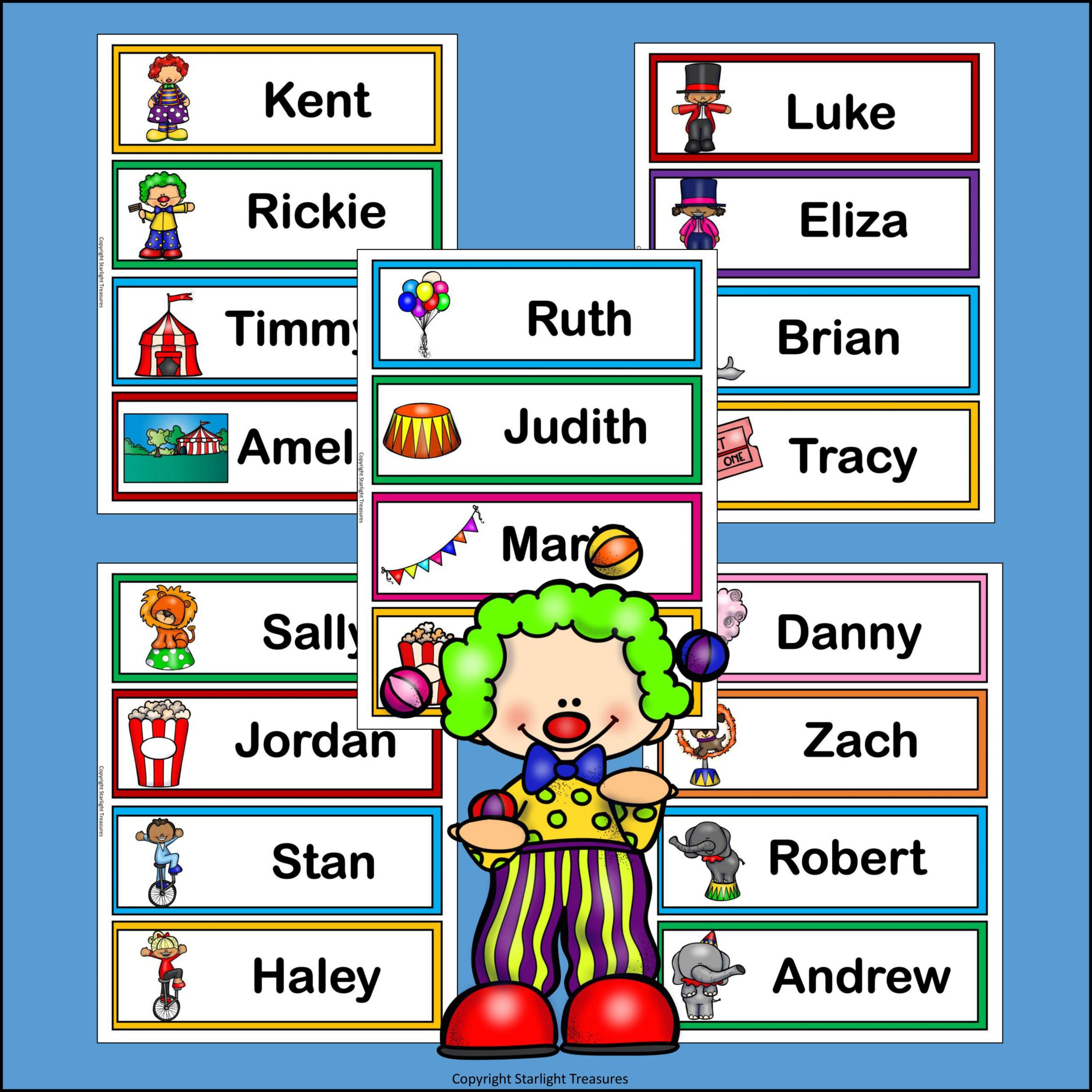 Circus Desk Name Tags - Editable - FREEBIE | Made By Teachers