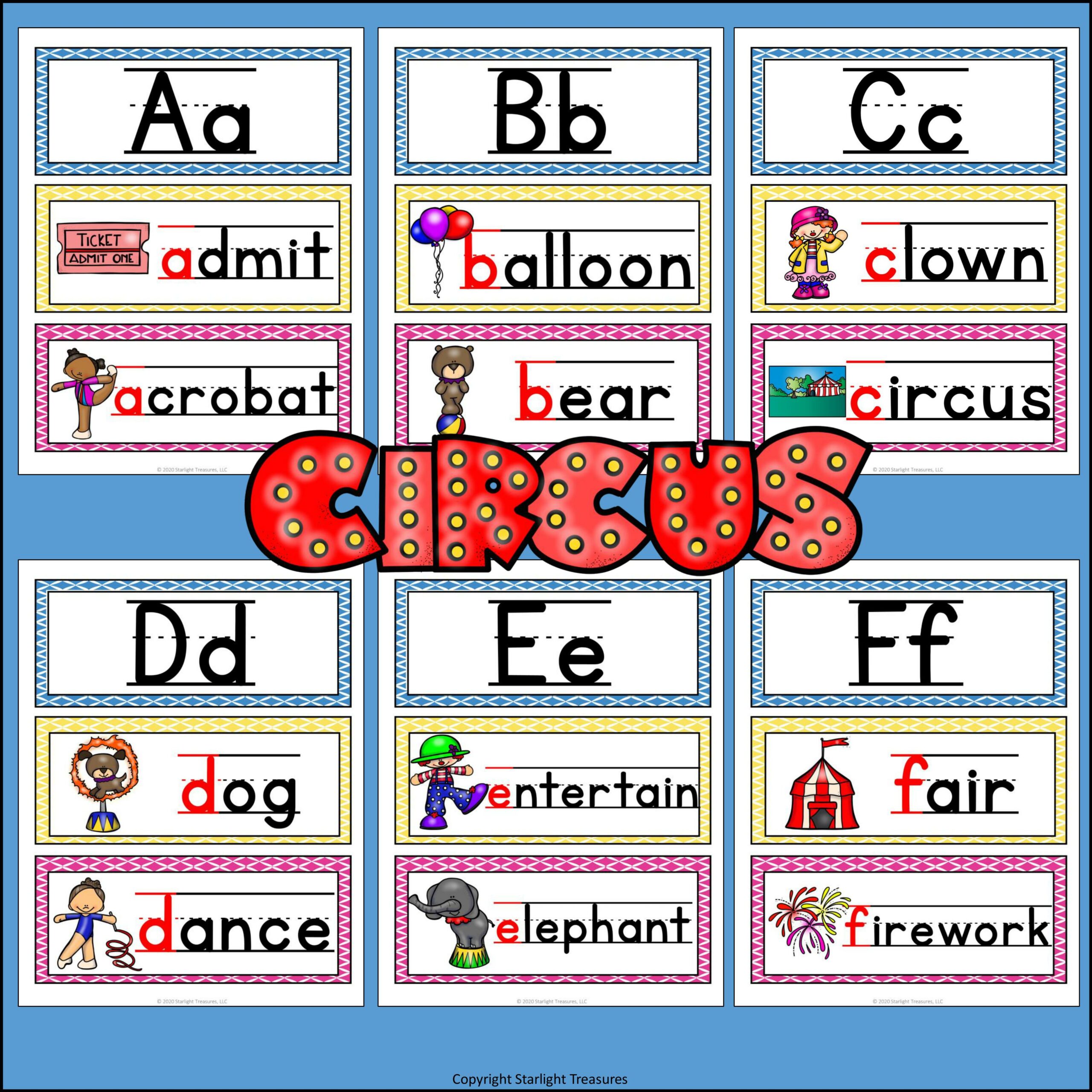 Alphabet Word Wall - Circus - A-Z Word Wall - FREEBIE | Made By Teachers