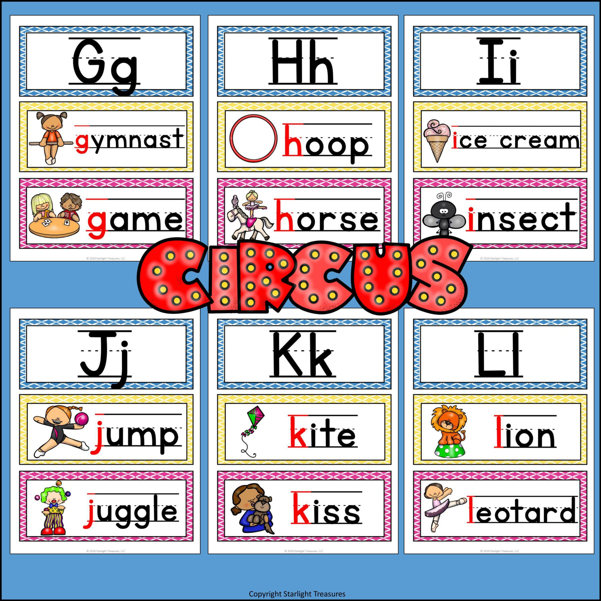 Alphabet Word Wall - Circus - A-Z Word Wall - FREEBIE | Made By Teachers