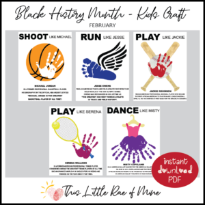 Black History Month - African American Athlete - handprint Art ...