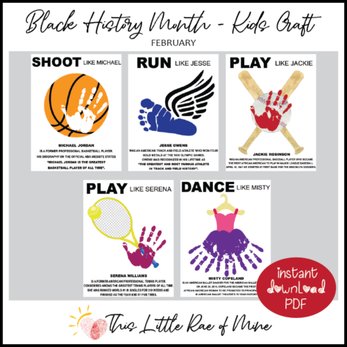 Black History Month - African American Athlete - handprint Art ...