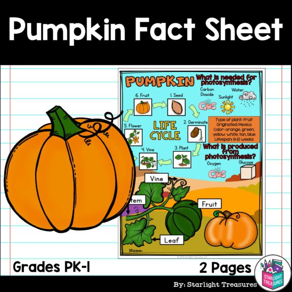 Pumpkin Fact Sheet for Early Readers - FREEBIE - Plant Study | Made By ...
