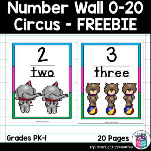 Number Wall - Circus FREEBIE: 0-20 | Made By Teachers