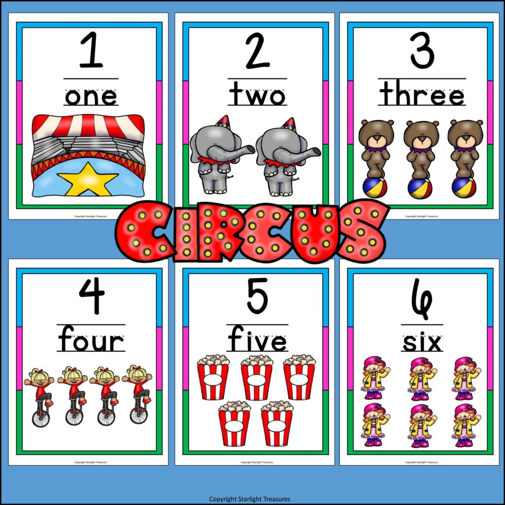 Number Wall - Circus FREEBIE: 0-20 | Made By Teachers