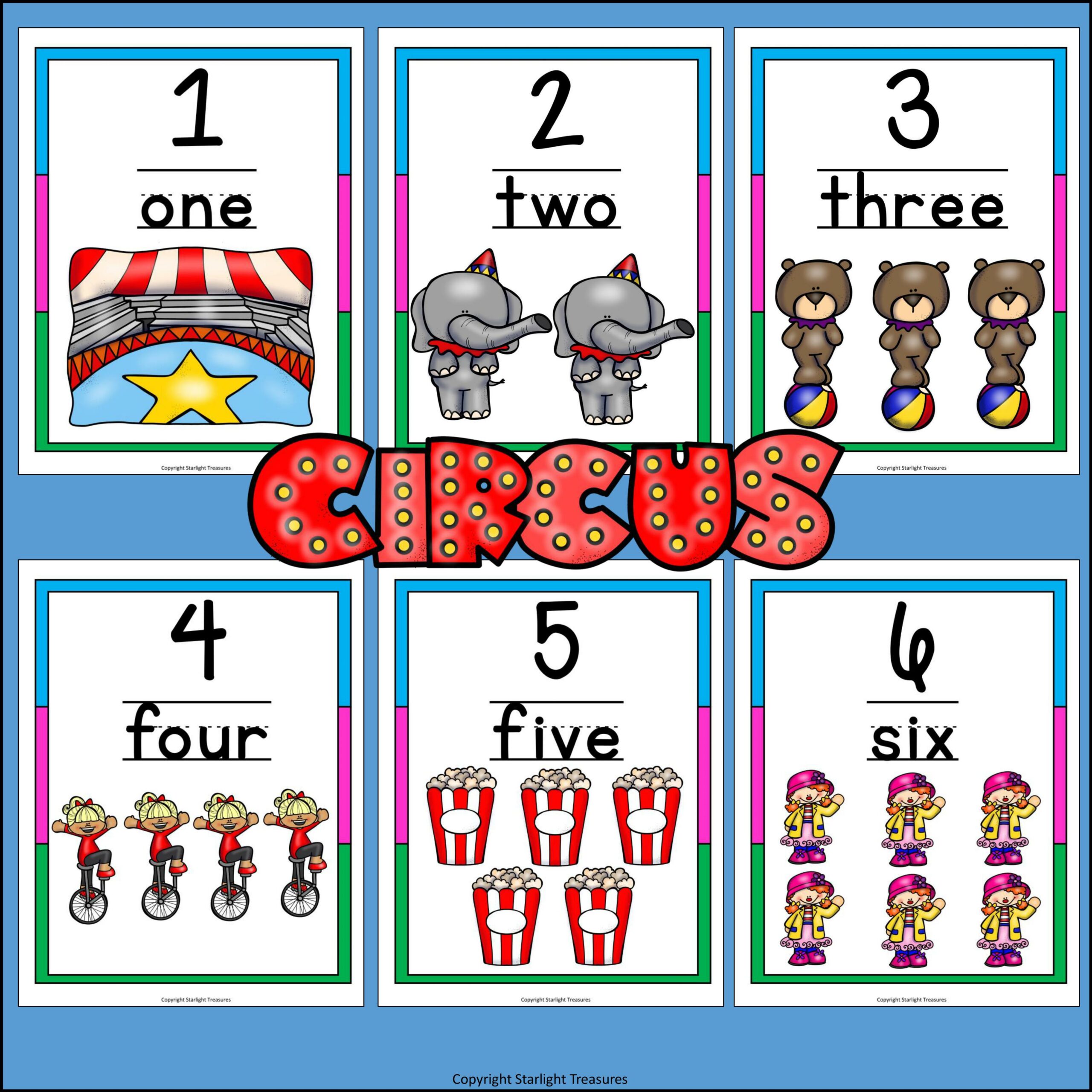Number Wall - Circus FREEBIE: 0-20 | Made By Teachers