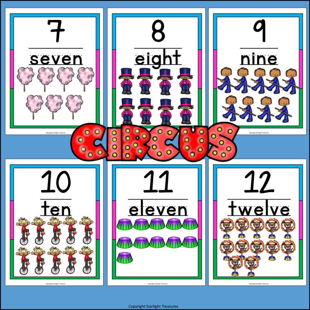 Number Wall - Circus FREEBIE: 0-20 | Made By Teachers