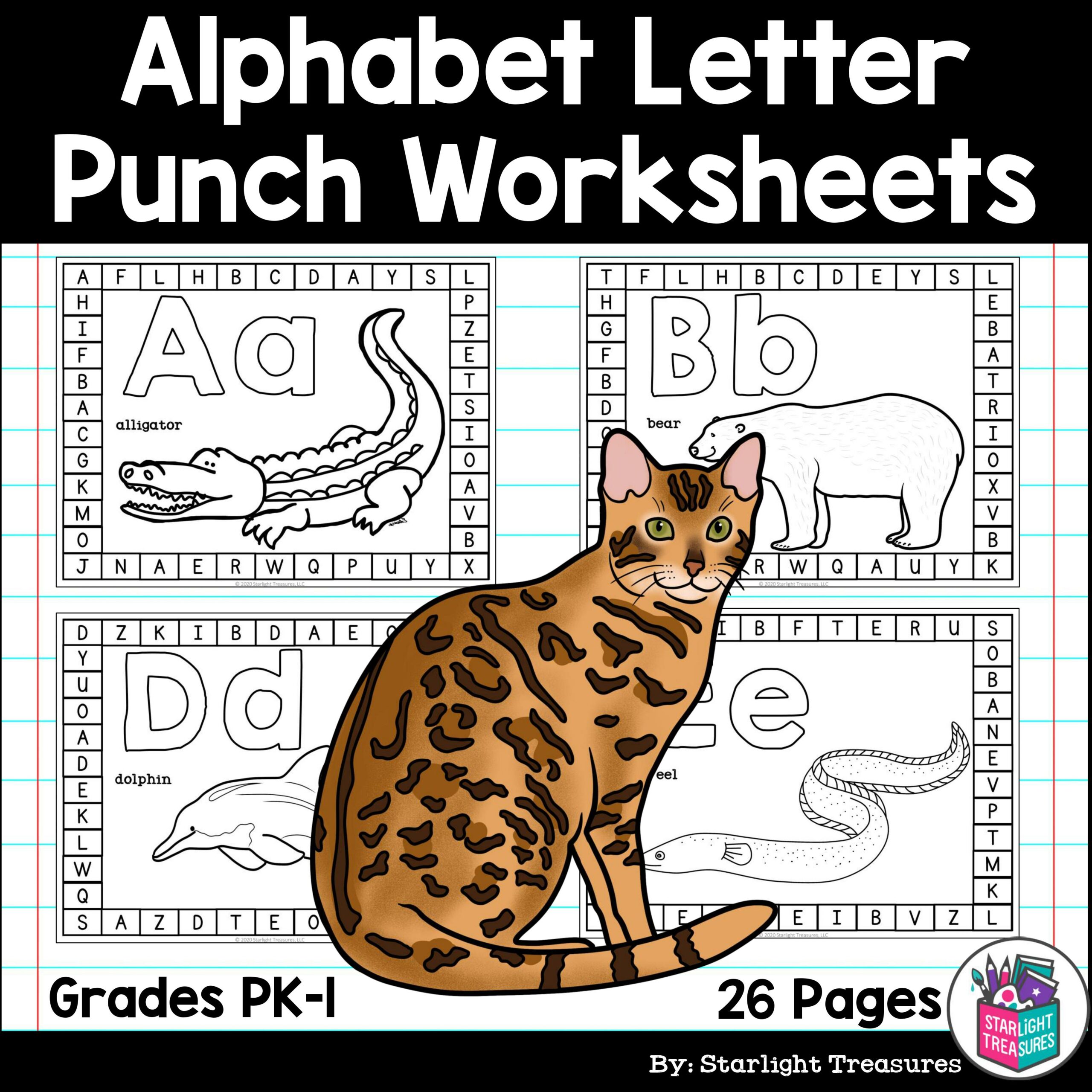Alphabet Letter Punch Worksheets for Early Readers - ABC Punch Sheet ...