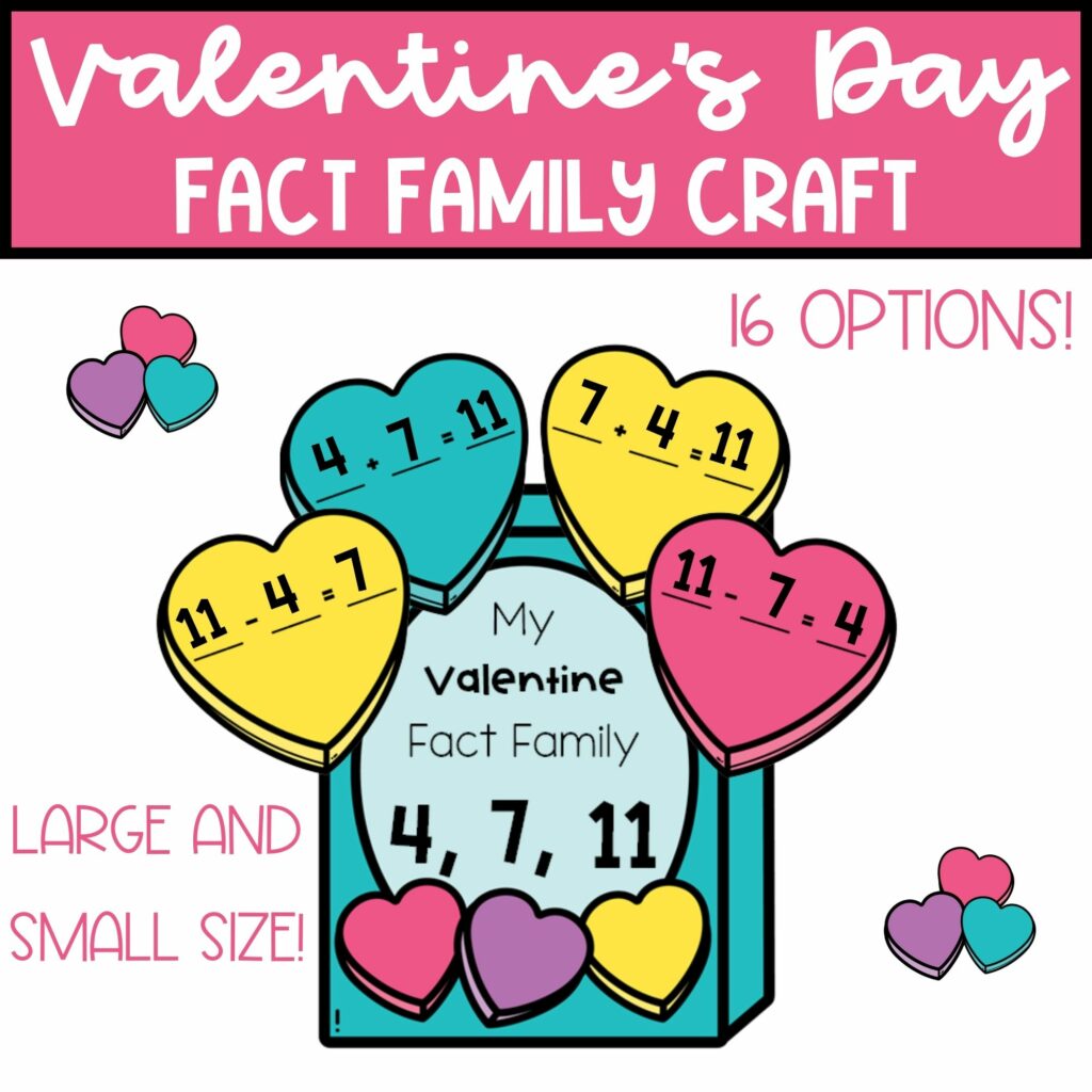 Valentine's Day Math: Fact Family Math Craft Activity | Made By Teachers
