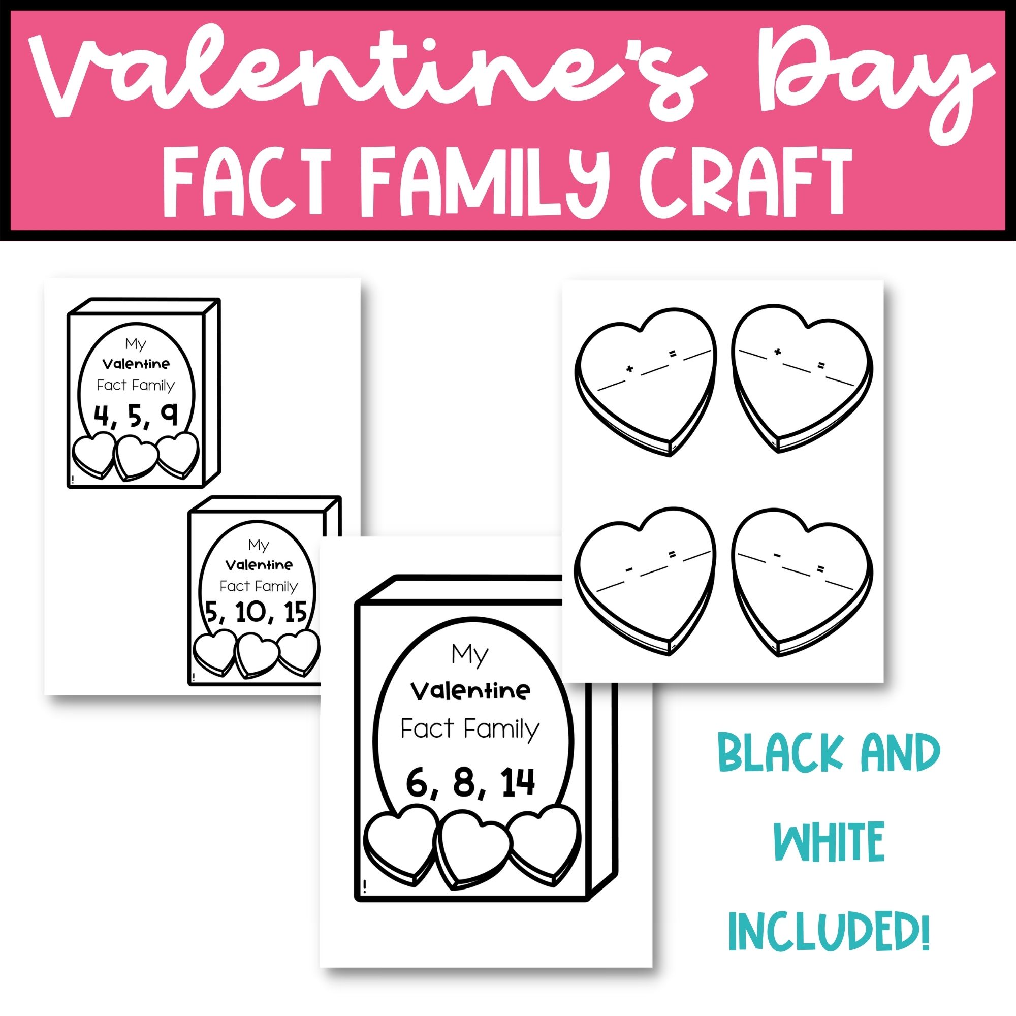 Valentine's Day Math: Fact Family Math Craft Activity | Made By Teachers