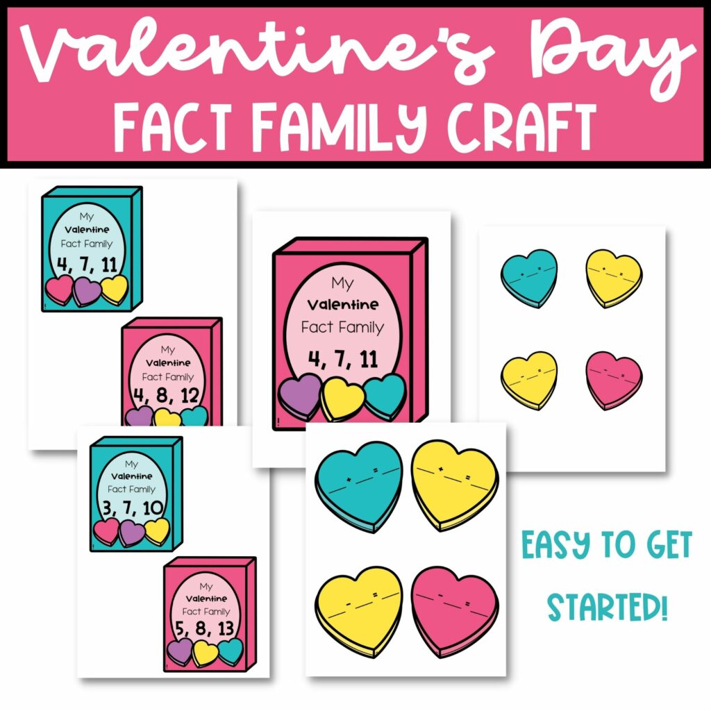 Valentine's Day Math: Fact Family Math Craft Activity | Made By Teachers