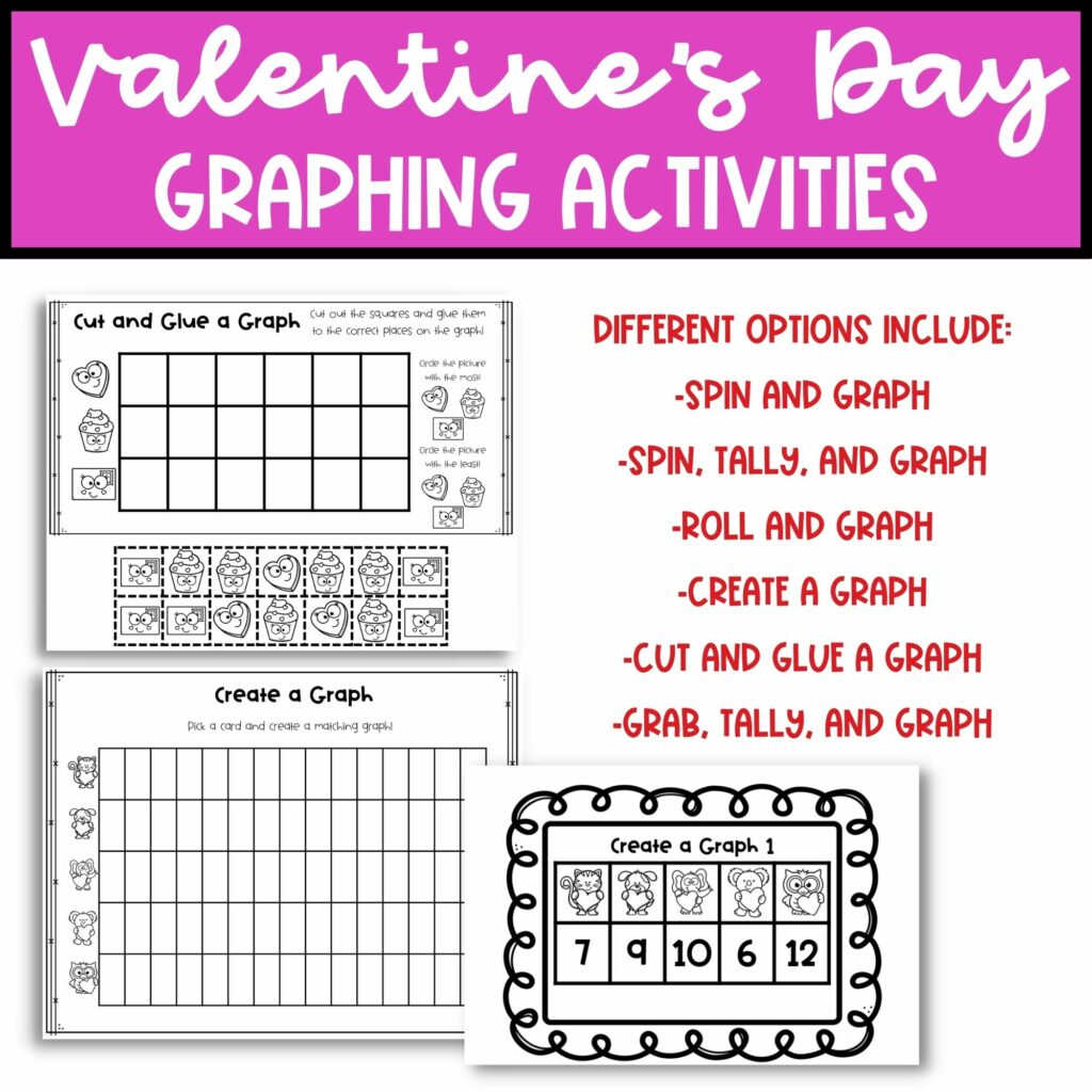 Valentine's Day Math: Graphing Activities and Candy Heart Math Centers ...