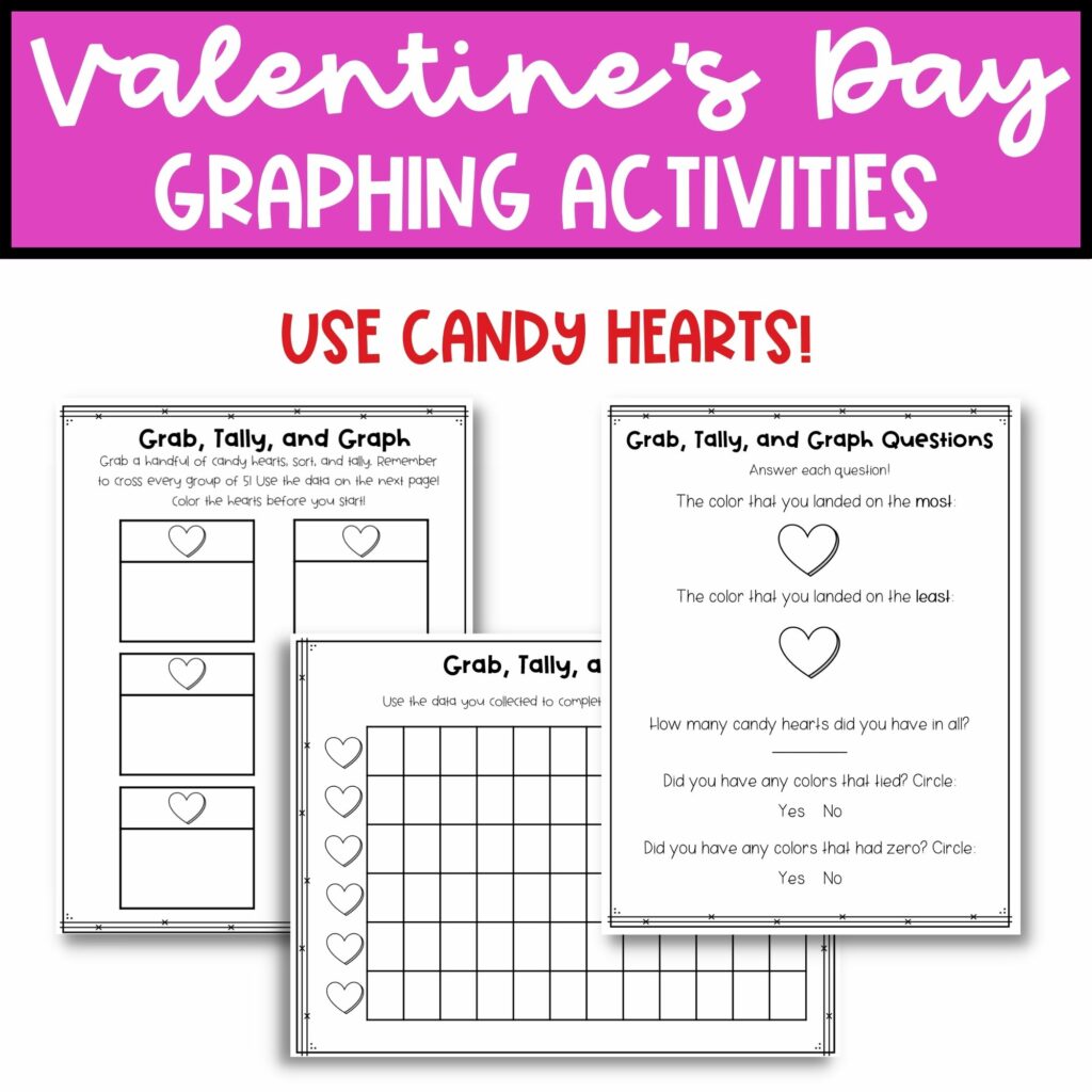 Valentine's Day Math: Graphing Activities and Candy Heart Math Centers ...