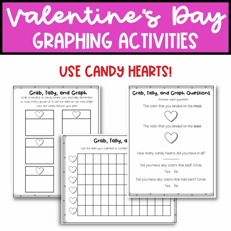 Valentine's Day Math: Graphing Activities and Candy Heart Math Centers ...