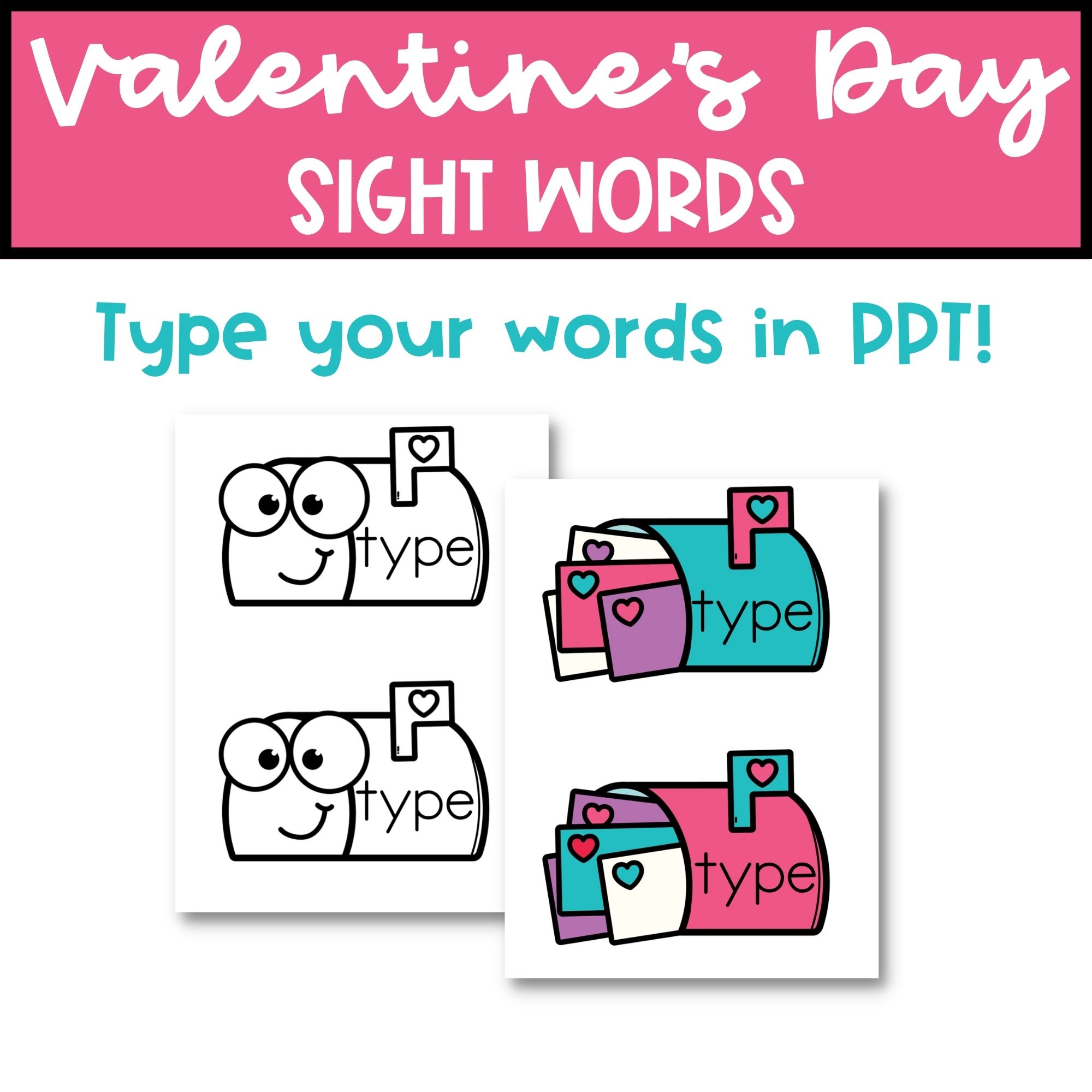 Valentine's Day Centers: Sight Word Activity with EDITABLE cards | Made ...