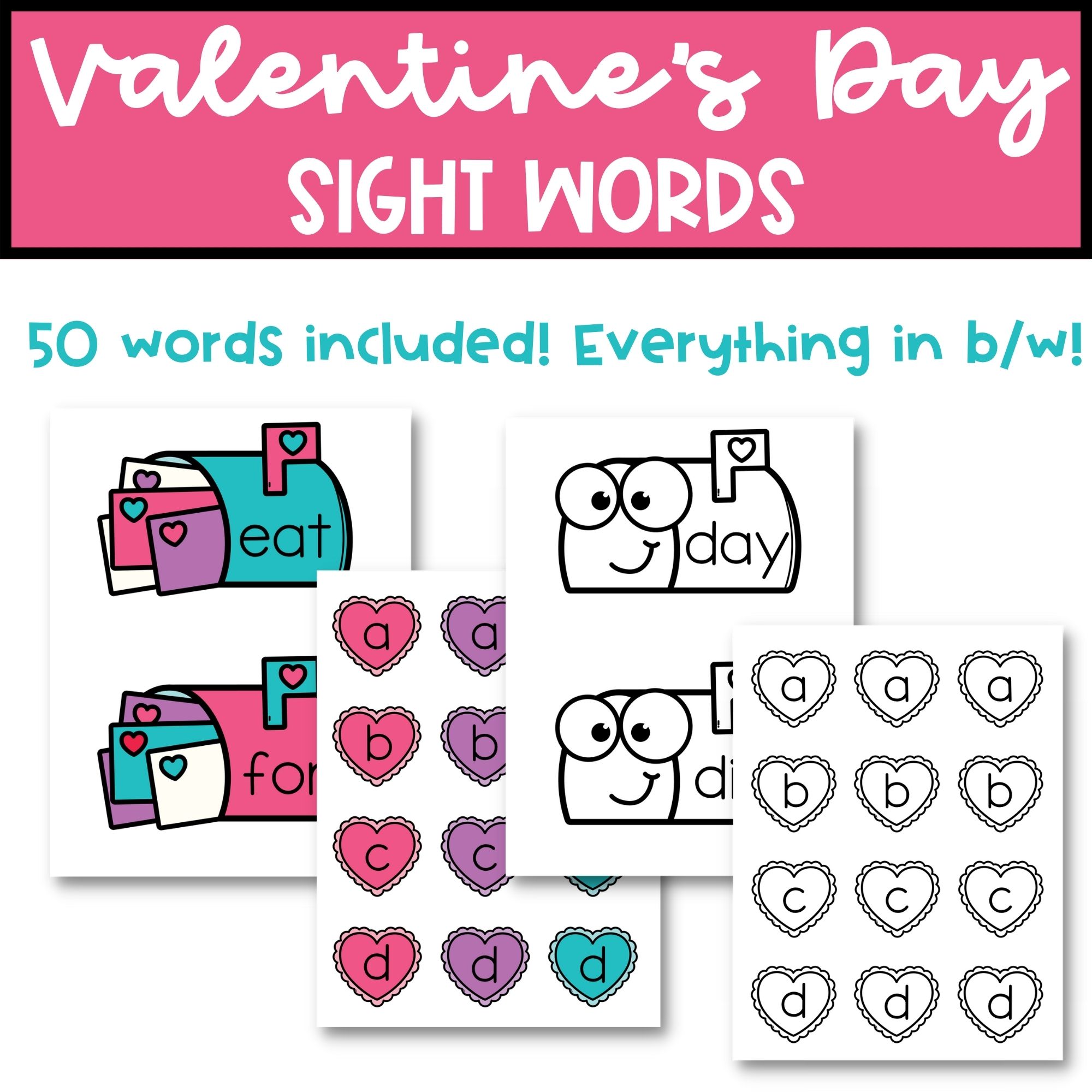 Valentine's Day Centers: Sight Word Activity with EDITABLE cards | Made ...
