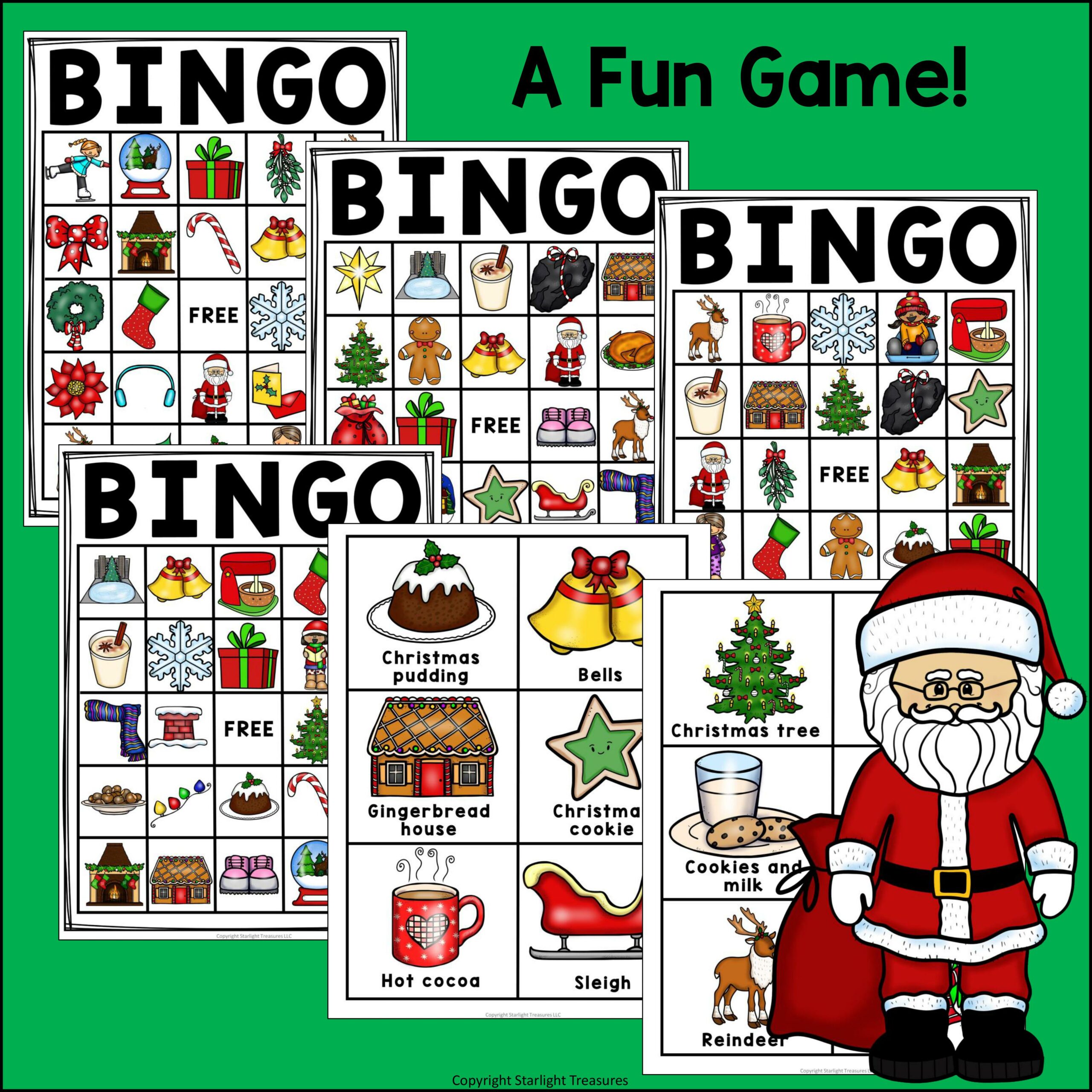 Christmas Bingo Cards for Early Readers - Christmas Winter Bingo ...