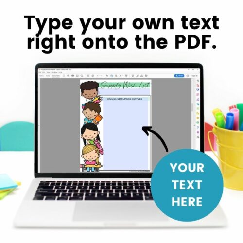 School Supply List Editable Template - Color and Black and White | Made ...