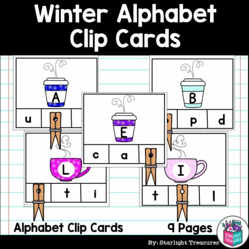 Winter Alphabet Clip Cards for Early Readers - Alphabet Clip Cards ...