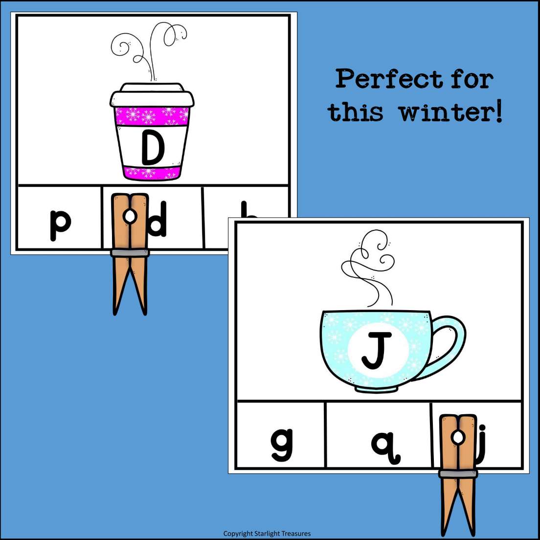 Winter Alphabet Clip Cards for Early Readers - Alphabet Clip Cards ...