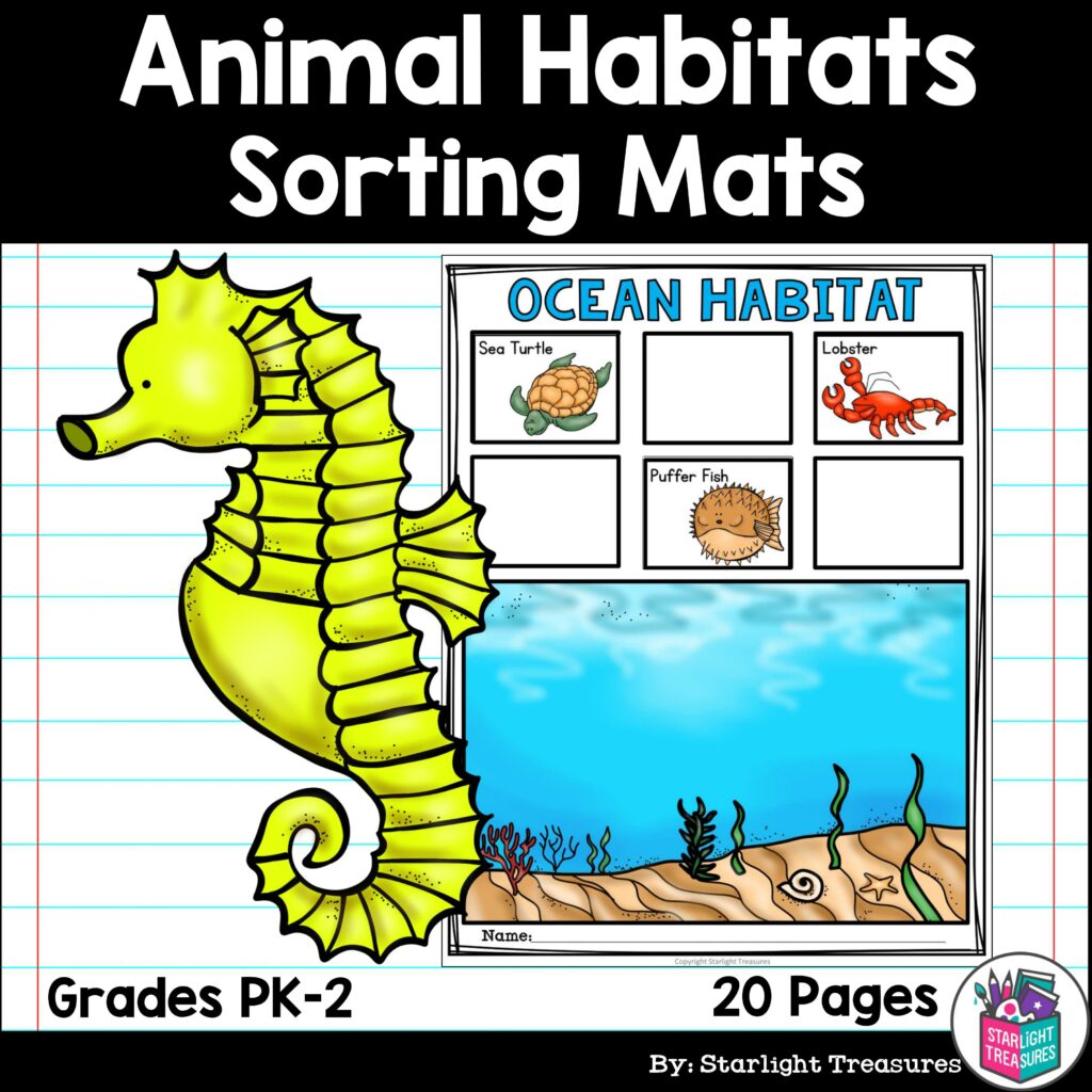 Animal Habitats Sorting Mats for Early Readers - Animal Habitats ...