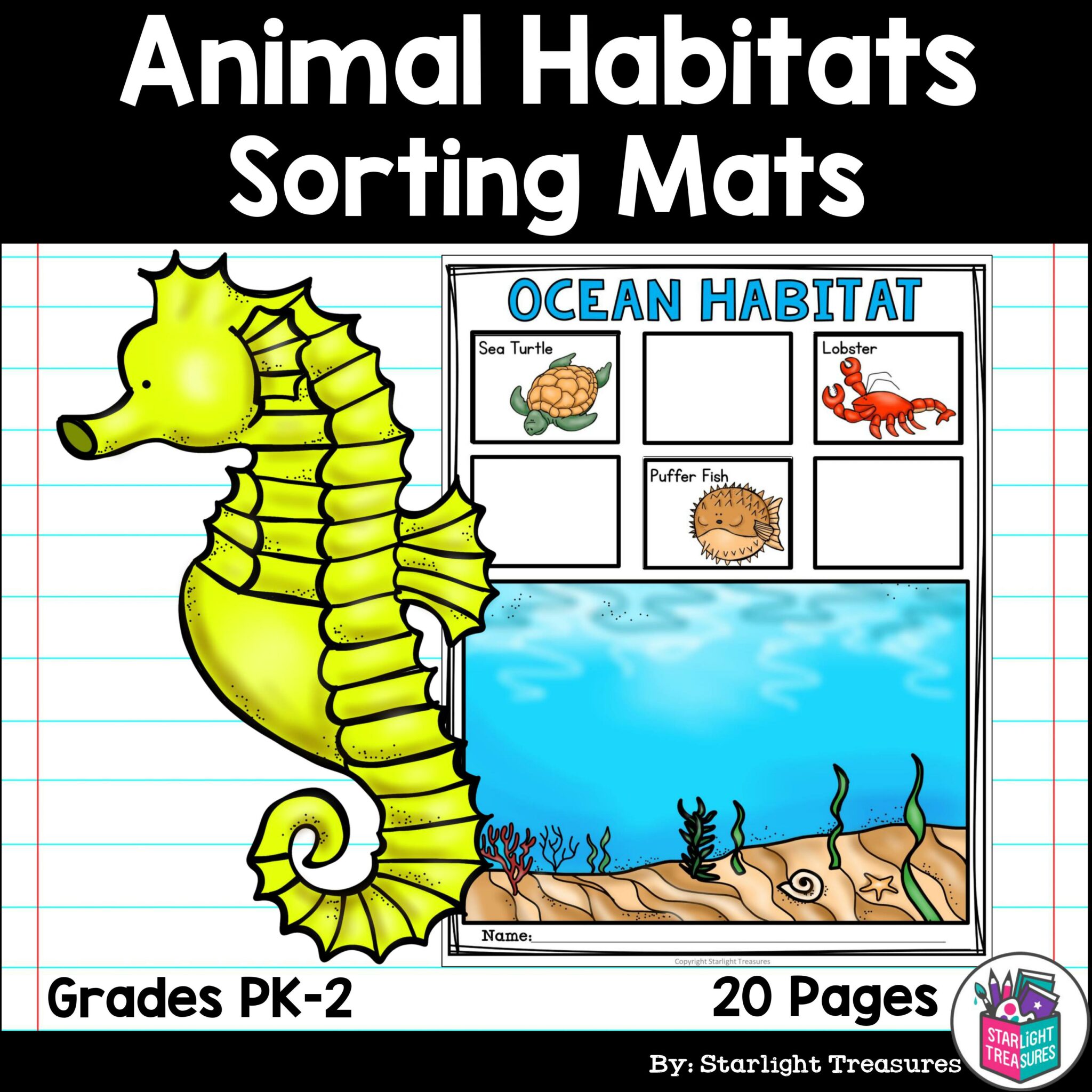 Animal Habitats Sorting Mats for Early Readers - Animal Habitats ...