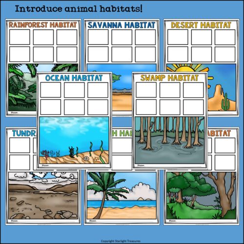 Animal Habitats Sorting Mats for Early Readers - Animal Habitats ...