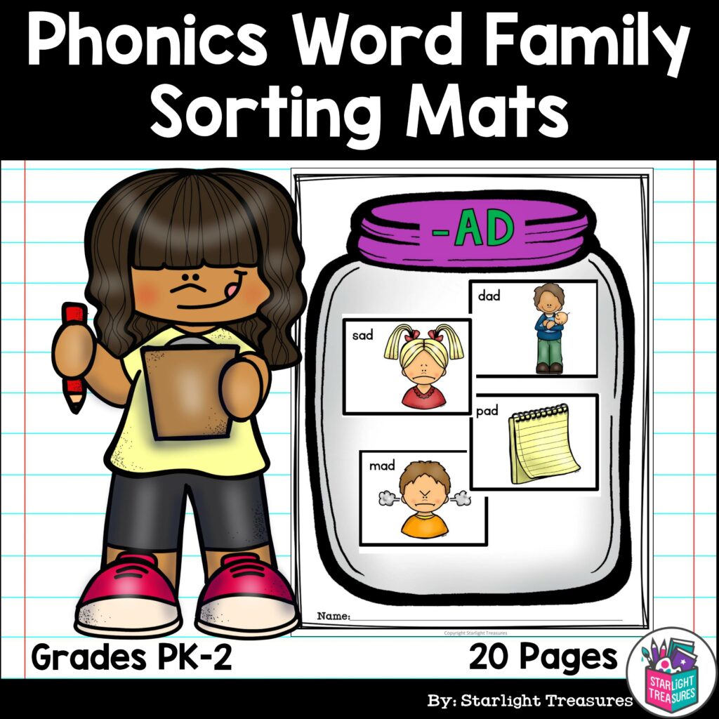 Word Family Sorting Mats for Early Readers - Phonics FREEBIE | Made By ...