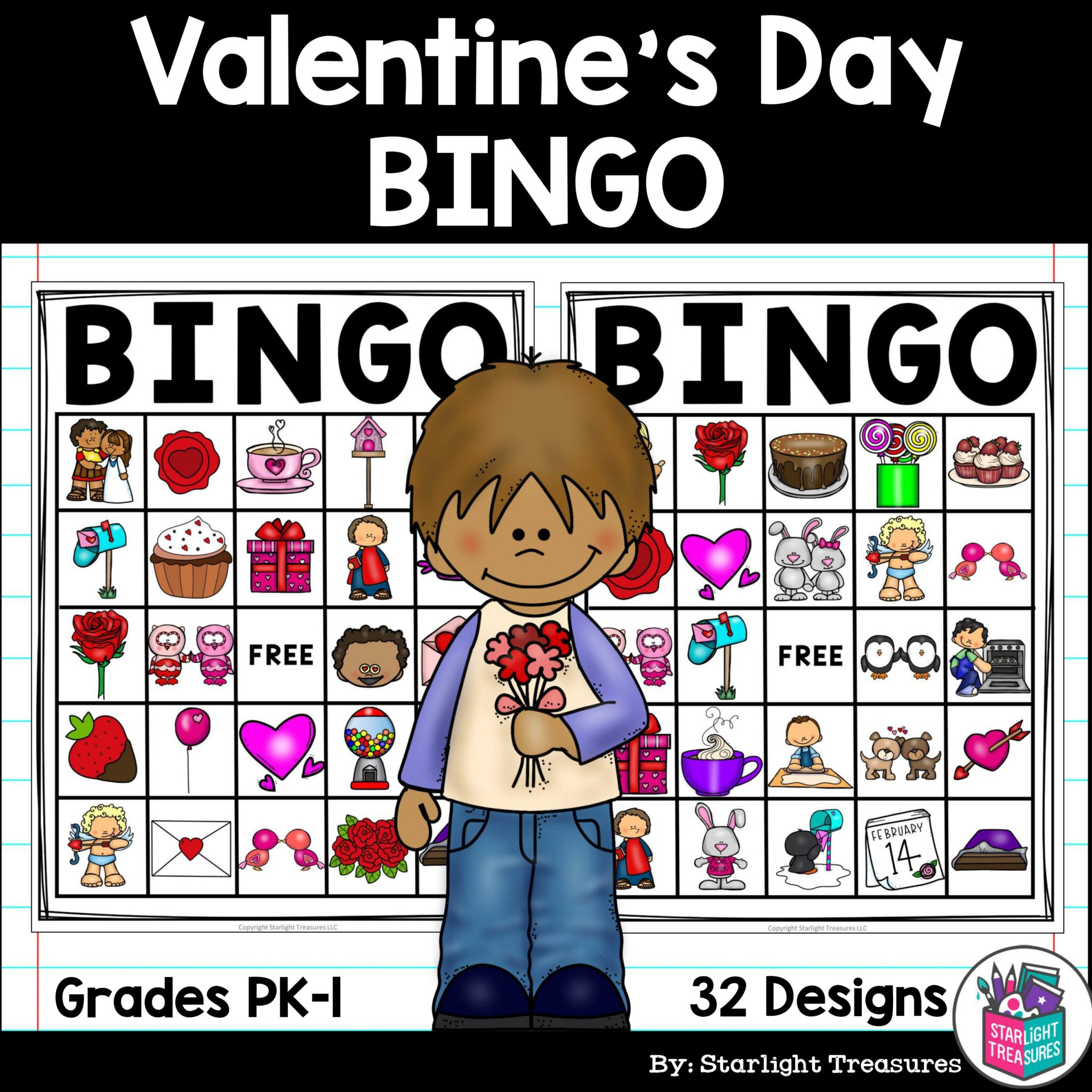 Valentine's Day Bingo Cards for Early Readers - Valentine Bingo FREEBIE ...