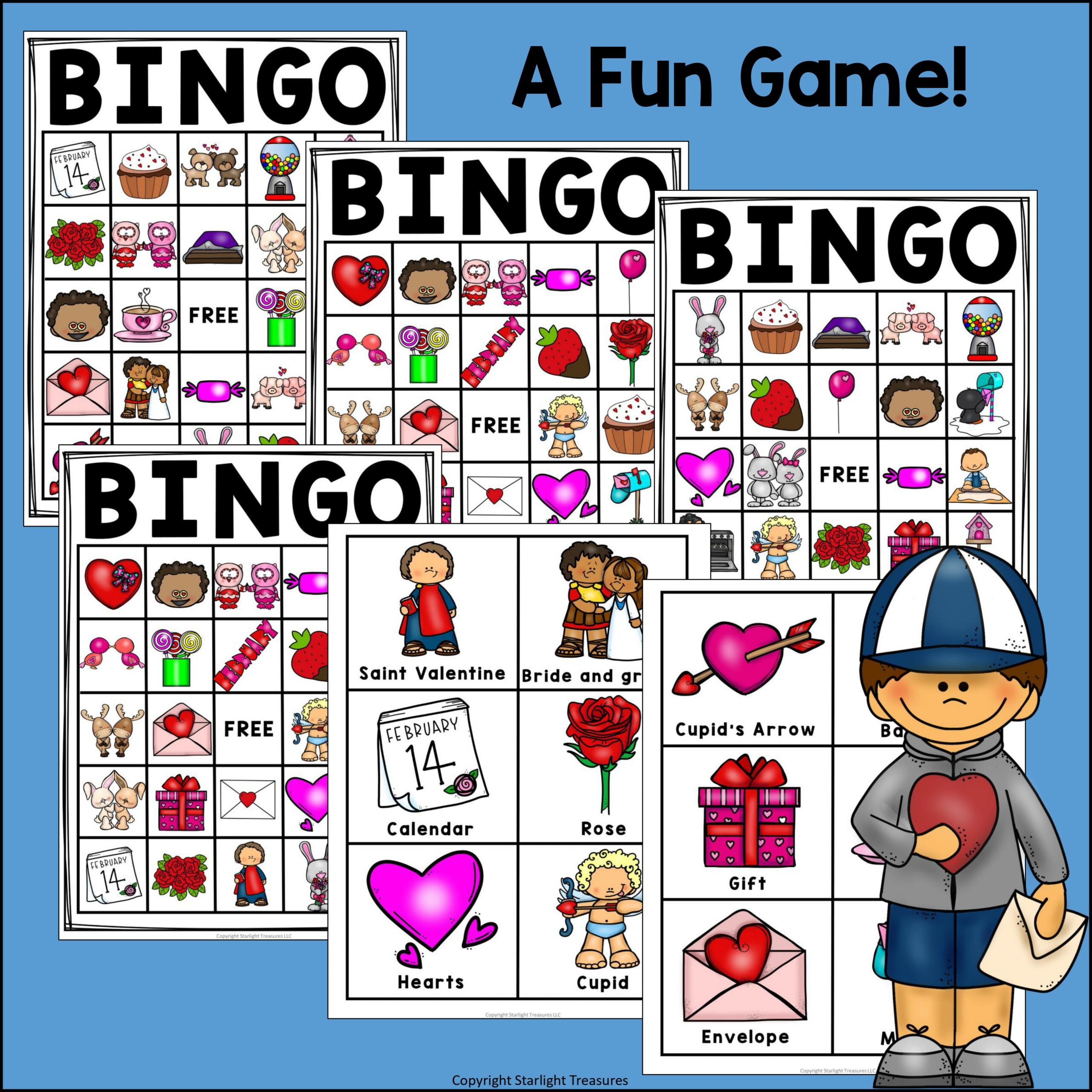 Valentine's Day Bingo Cards for Early Readers - Valentine Bingo FREEBIE ...