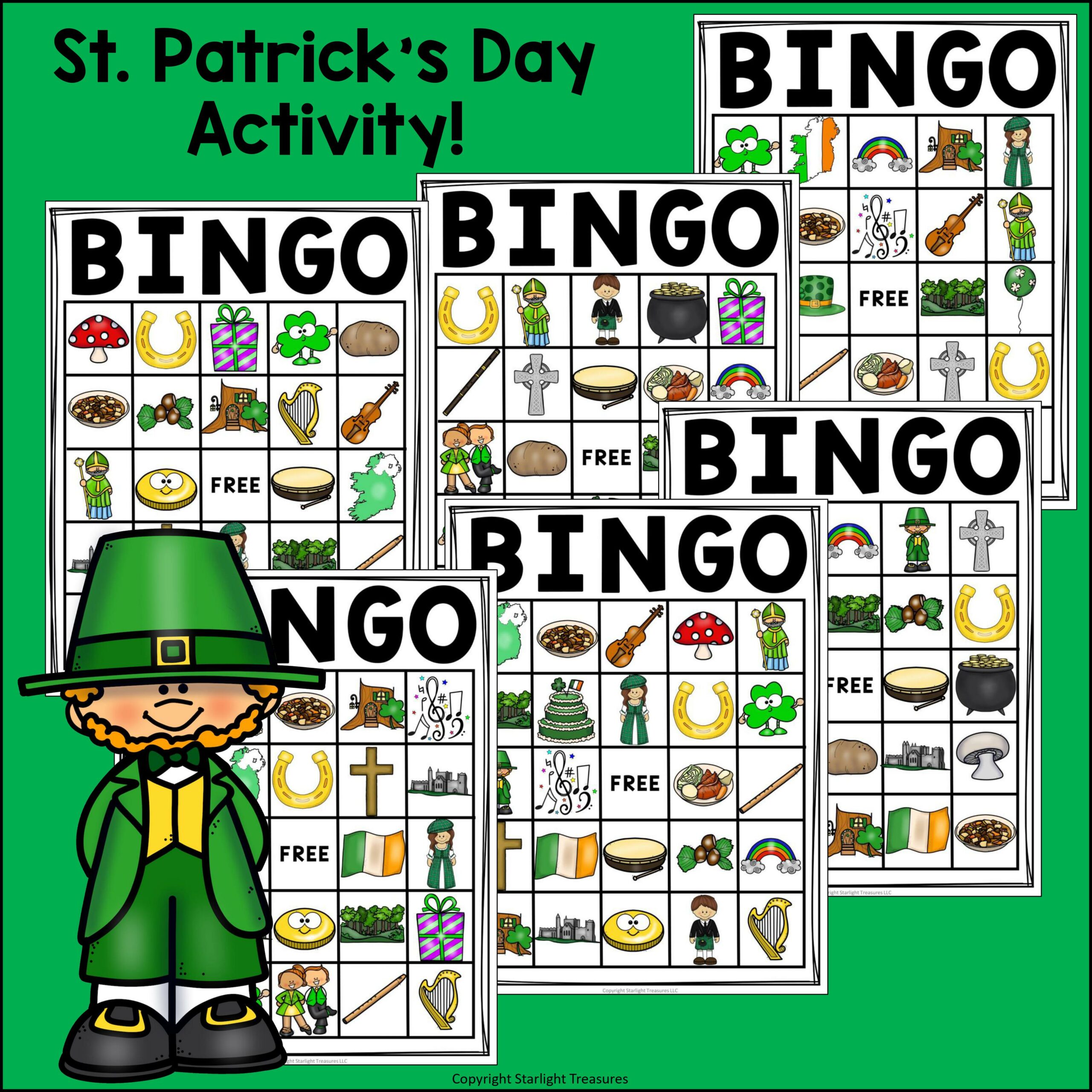 Saint Patrick's Day Bingo Cards for Early Readers - St. Patrick's Bingo ...