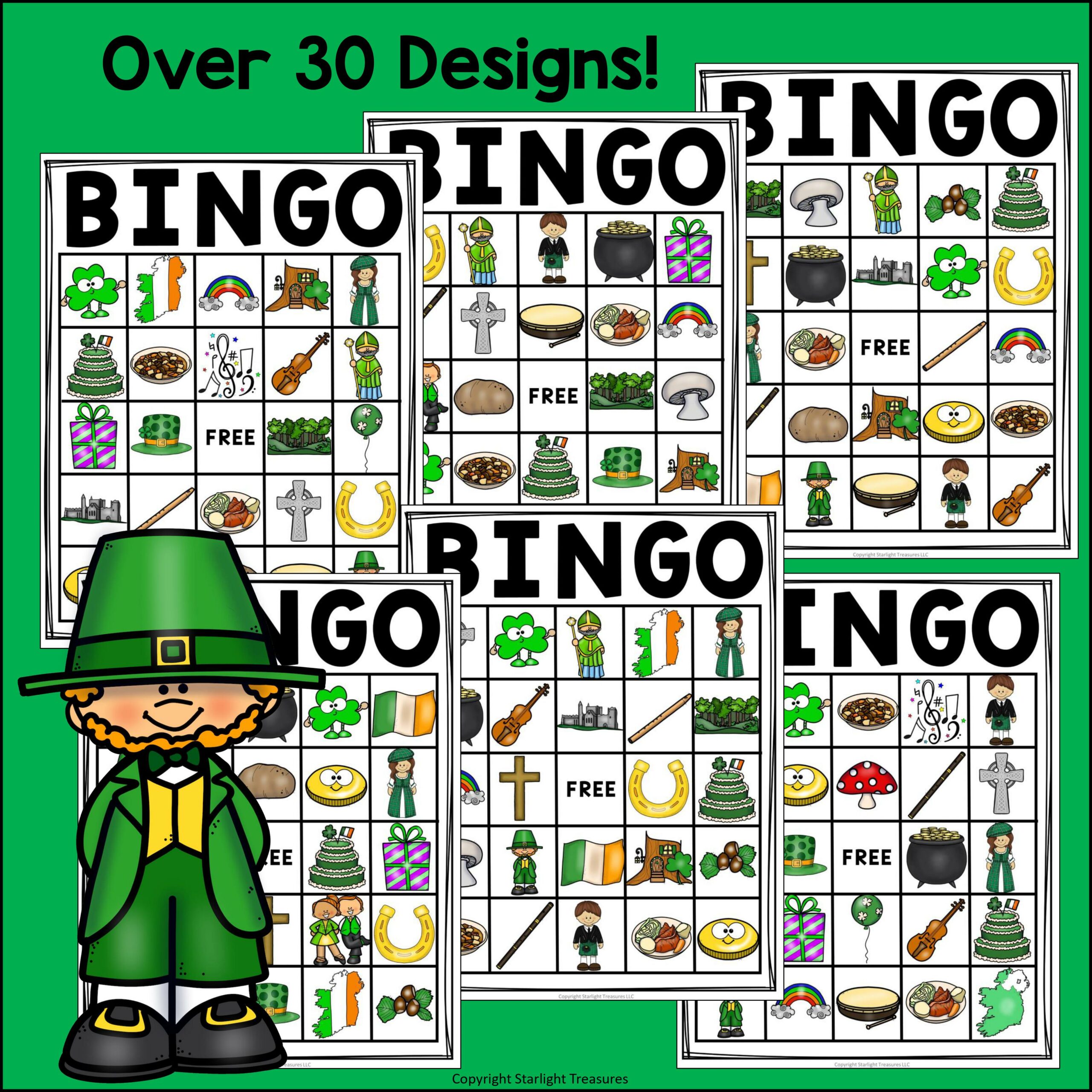Saint Patrick's Day Bingo Cards for Early Readers - St. Patrick's Bingo ...