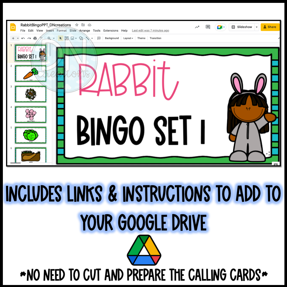 Rabbit Bingo Game l Rabbit Digital Activity l Bunny Bingo l Easter ...