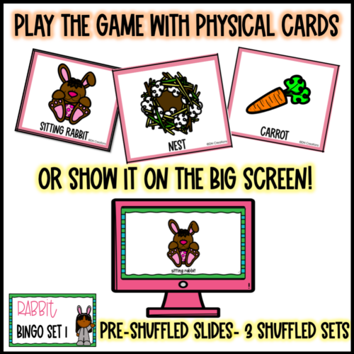 Rabbit Bingo Game l Rabbit Digital Activity l Bunny Bingo l Easter ...