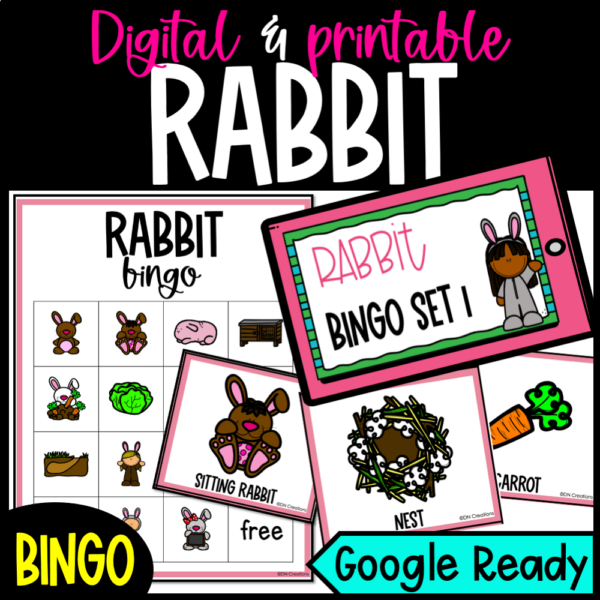 Rabbit Bingo Game l Rabbit Digital Activity l Bunny Bingo l Easter ...