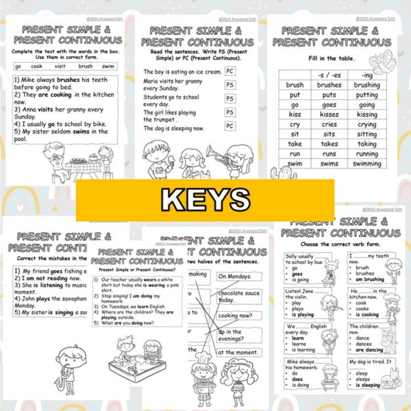 PRESENT CONTINUOUS/SIMPLE ESL EFL printable worksheet activities | Made ...