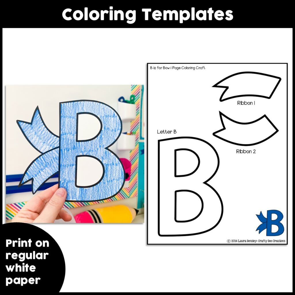 Letter B Craft Bow Craft Alphabet Crafts Uppercase Letter