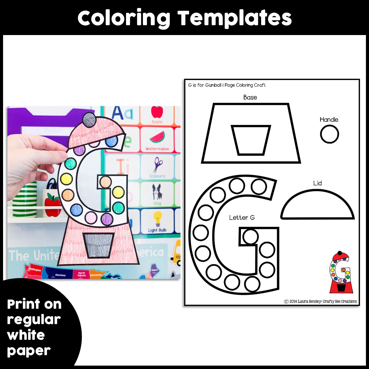 Letter G Craft | Gumball Machine Craft | Alphabet Crafts | Uppercase ...