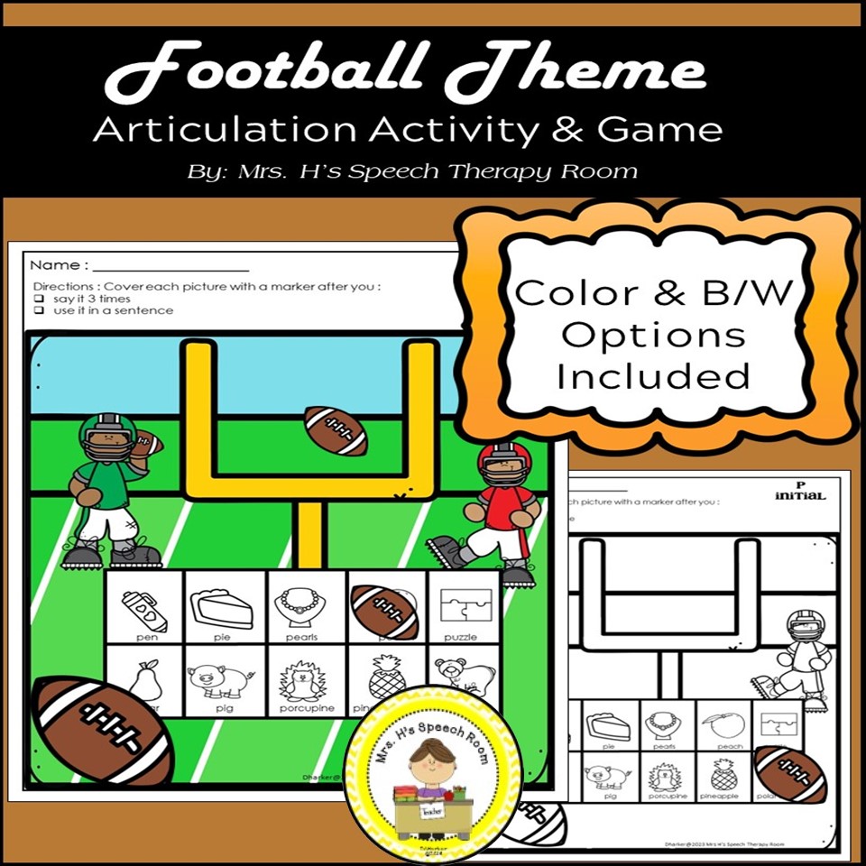 Football Speech Therapy Articulation Activity | Made By Teachers