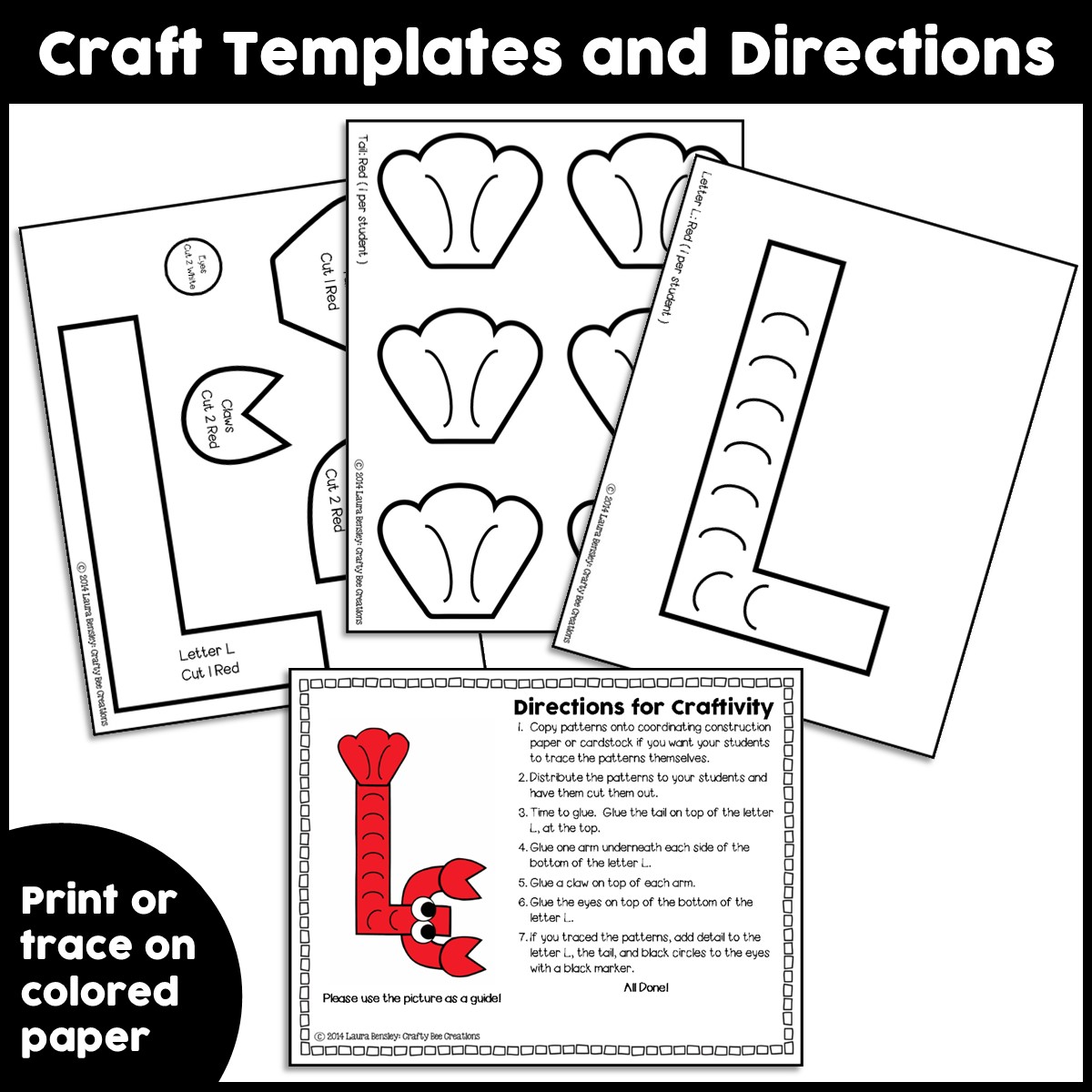 Letter L Craft | Lobster Craft | Alphabet Crafts | Uppercase Letter ...
