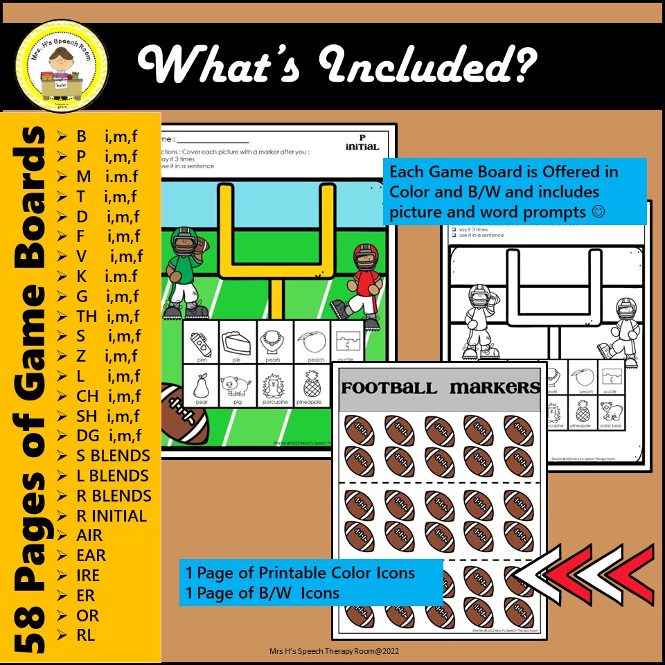 Football Speech Therapy Articulation Activity | Made By Teachers