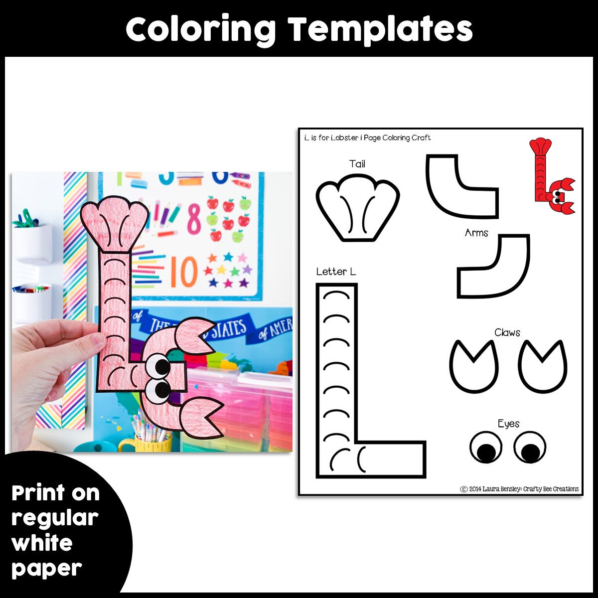 Letter L Craft | Lobster Craft | Alphabet Crafts | Uppercase Letter ...