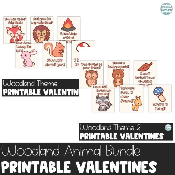 Woodland Animals Printable Valentines for Students Bundle | Made By ...