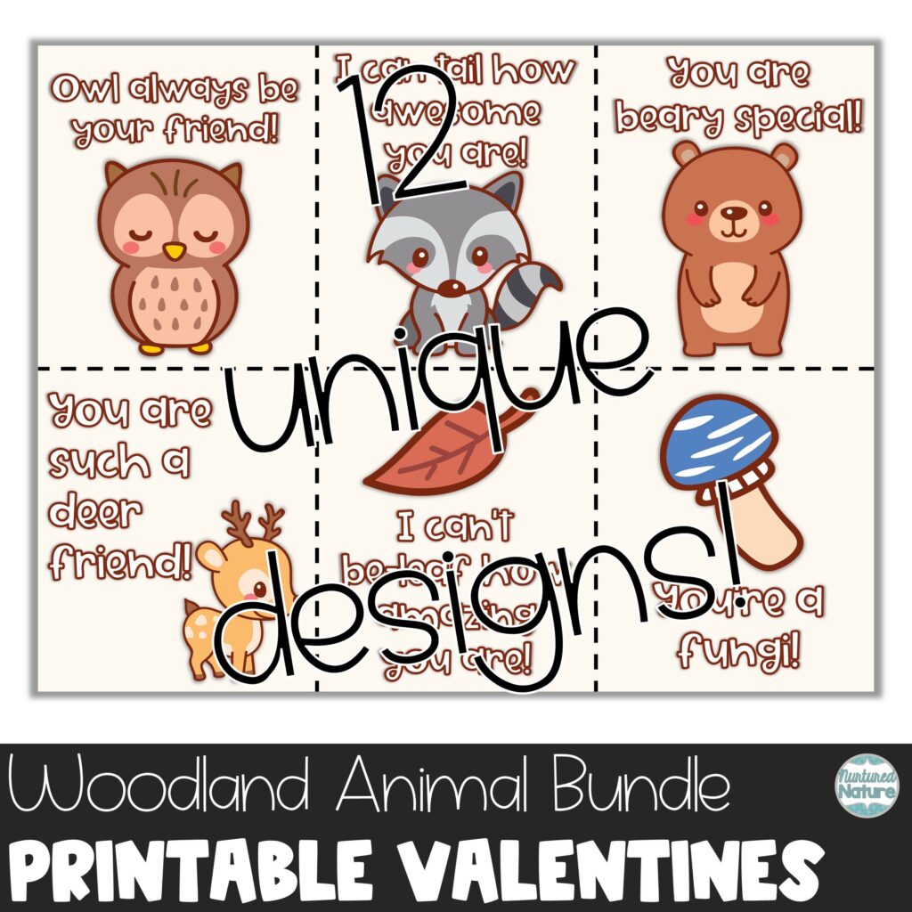 Woodland Animals Printable Valentines for Students Bundle | Made By ...