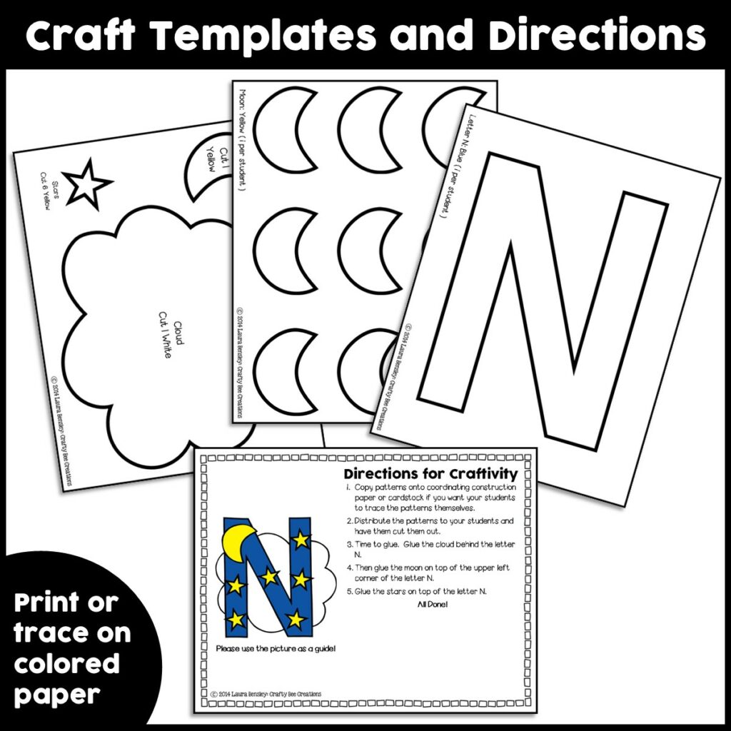 Letter N Craft | Night Craft | Alphabet Crafts | Uppercase Letter ...