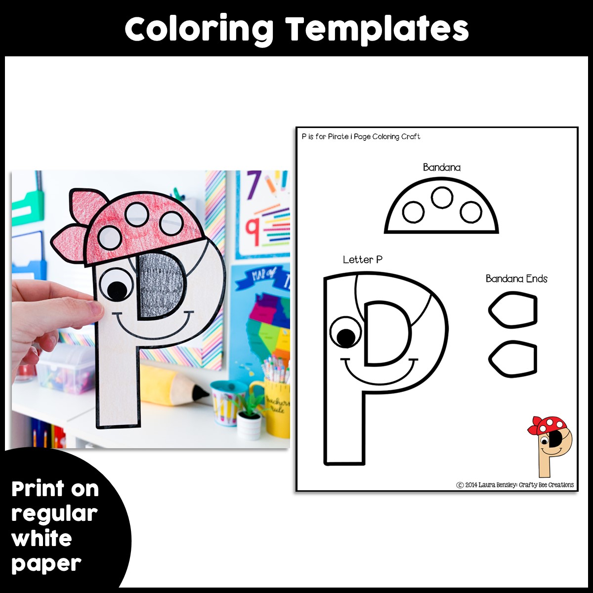 Letter P Craft | Pirate Craft | Alphabet Crafts | Uppercase Letter ...