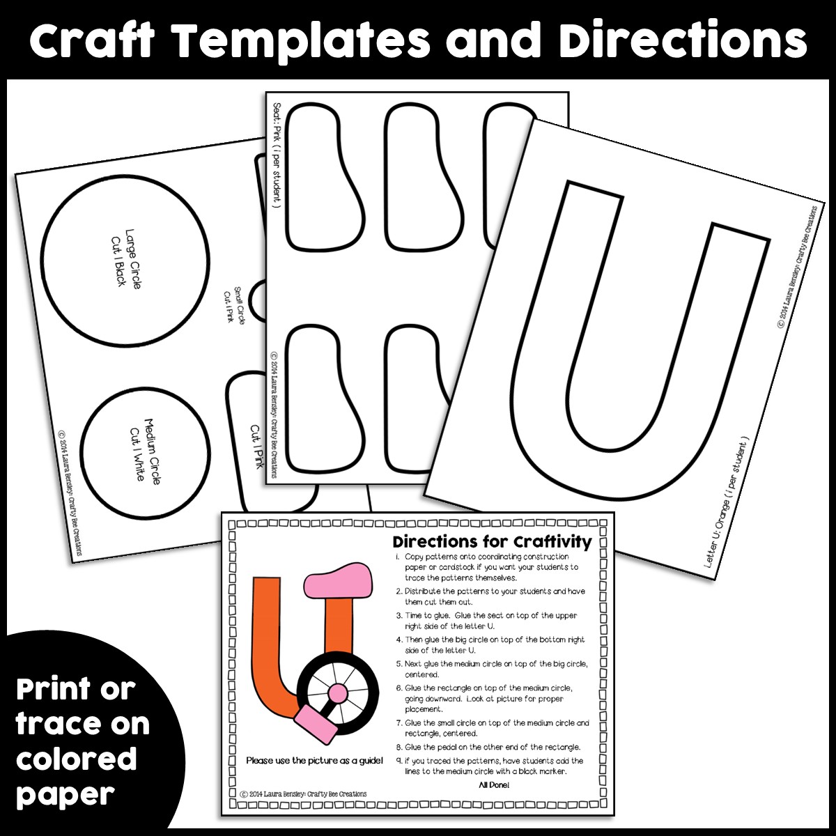 Letter U Craft | Unicycle Craft | Alphabet Crafts | Uppercase Letter ...