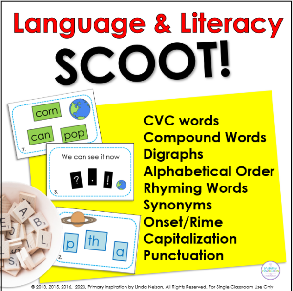 Scoot Task Card Games - First Grade Language and Literacy | Made By ...