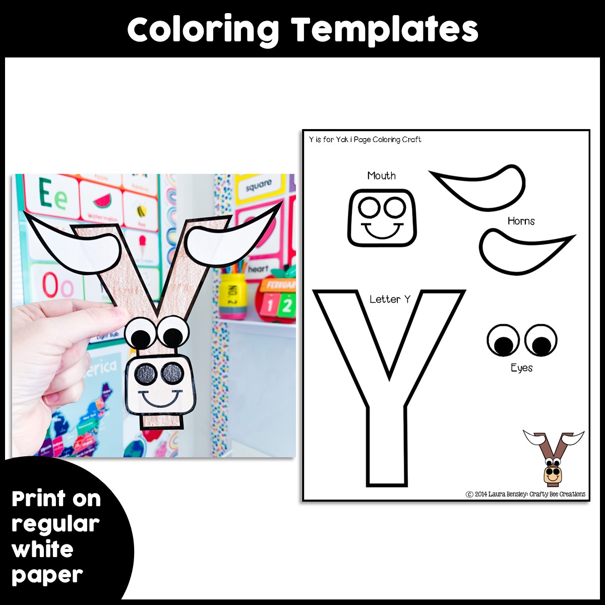 Letter Y Craft | Yak Craft | Alphabet Crafts | Uppercase Letter ...