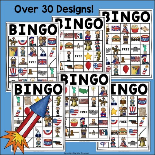 Independence Day Bingo Cards for Early Readers - July 4th, Independence ...