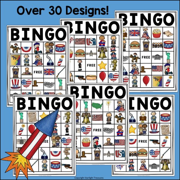 Independence Day Bingo Cards for Early Readers - July 4th, Independence ...